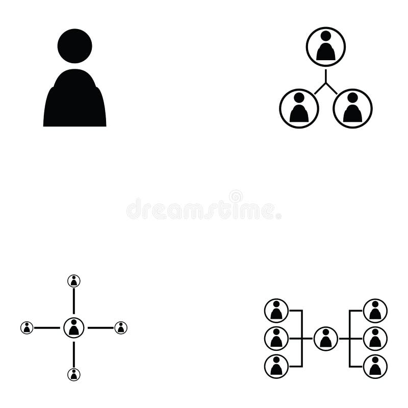 People network icon set stock vector. Illustration of social - 120569836