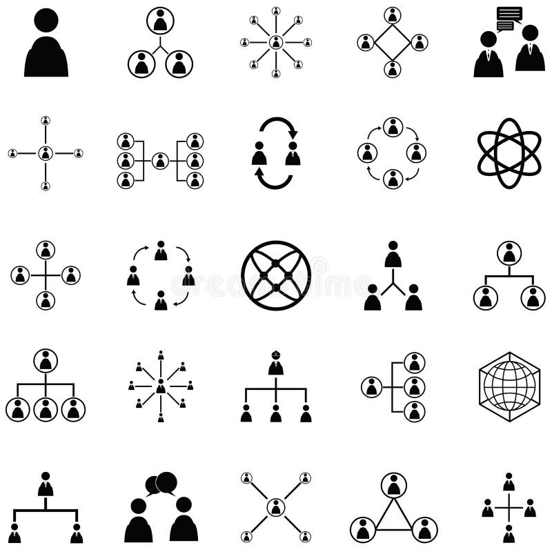 People network icon set stock vector. Illustration of community - 120569846