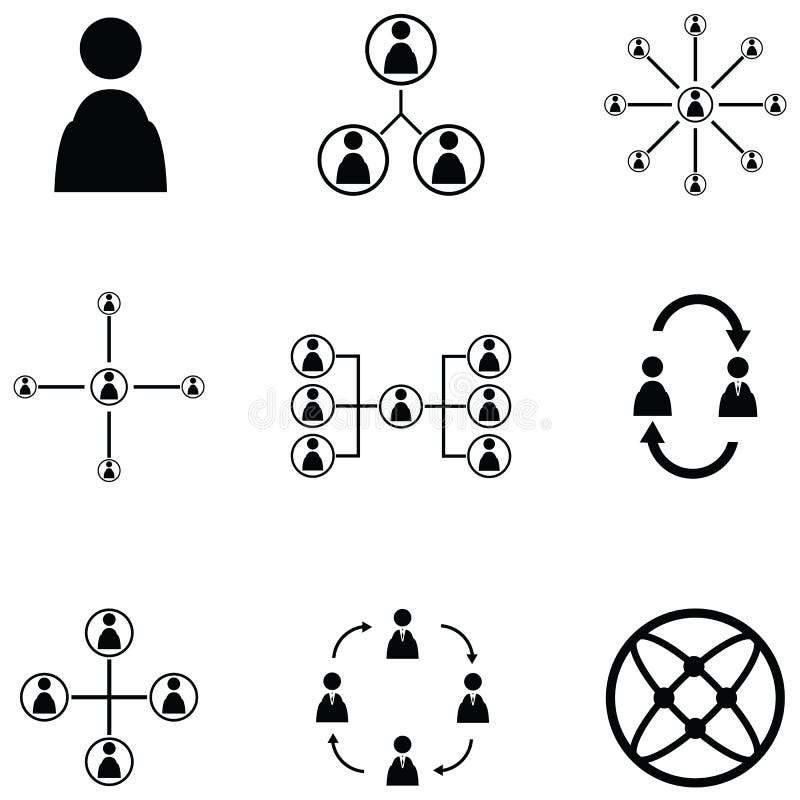 People network icon set stock vector. Illustration of icon - 120569857