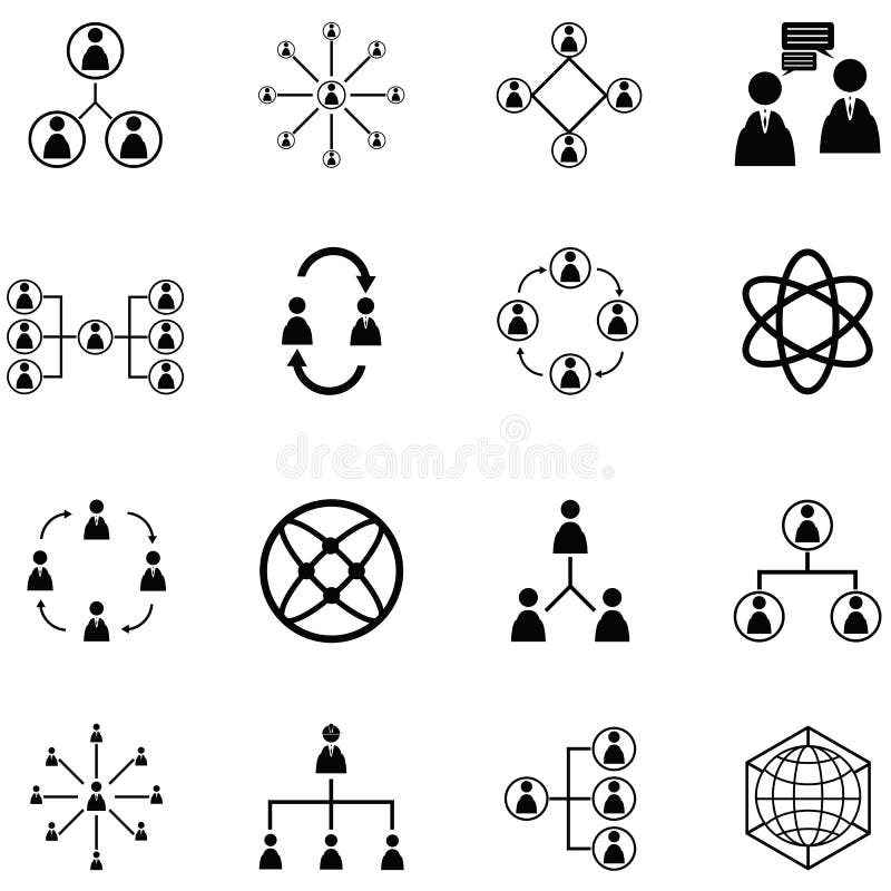 People network icon set stock vector. Illustration of team - 120569863