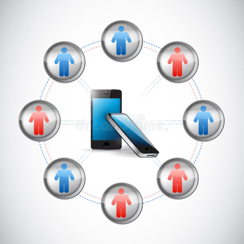 Network Phone Connecting with Clouds Stock Illustration - Illustration ...