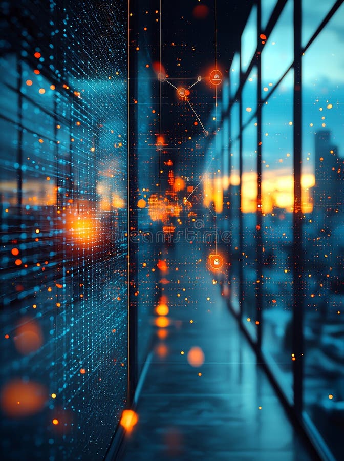 A People Network Structure Depicted with Double Exposure, Symbolizing ...