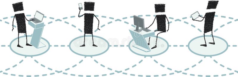 People Networked, Stick Figures Stock Image - Illustration of vector ...