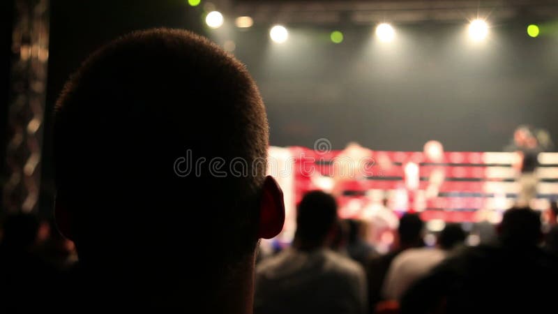 People Observing Spectators on Stage when they are Fighting Stock Video ...