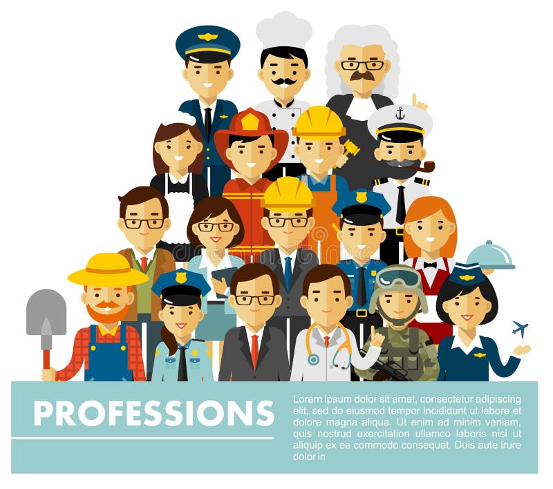 Cartoon People Occupations Characters Set Stock Illustrations – 199 ...