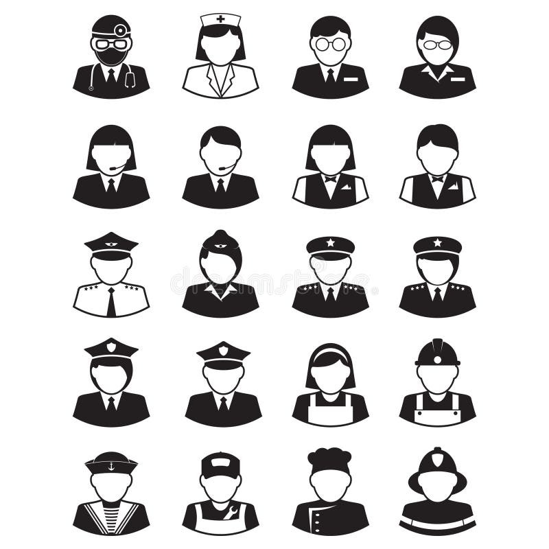 People Occupation Icons. Vector Illustration Decorative Design Stock ...
