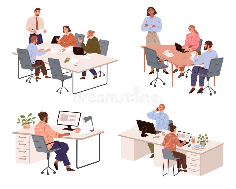 People Office Work. People in Office Work Alongside Colleagues from ...