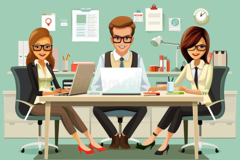 Colleagues from the Startup Work Together. the People in the Office ...