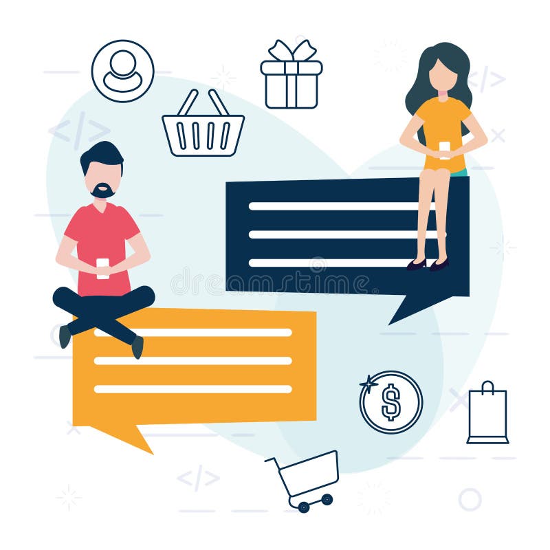 People online related stock vector. Illustration of girl - 141723267