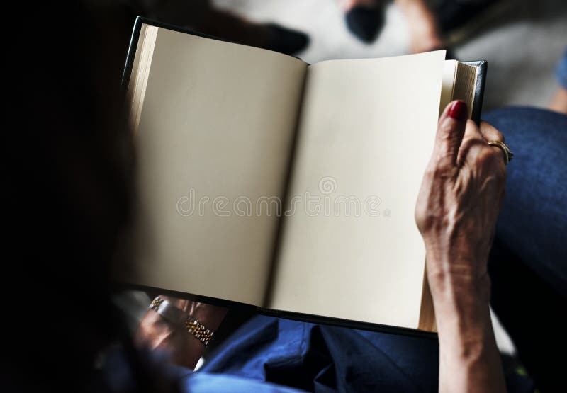 People is Opening a Book with Blank Page Stock Image - Image of leisure ...
