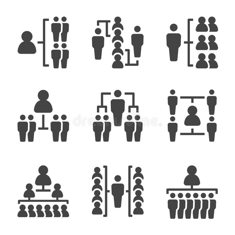 People Organization Icon Set Stock Vector - Illustration of corporate ...