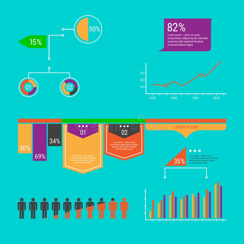 People and Other Infographic Elements Set. Vector Design Elements Set ...