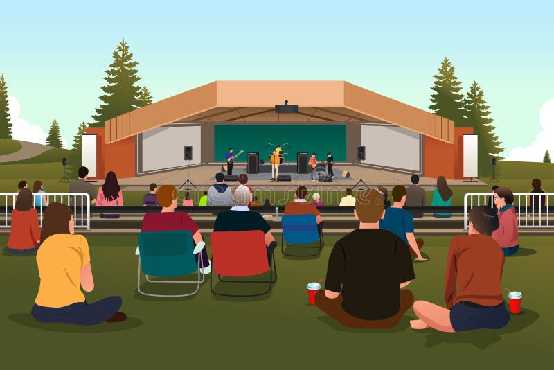 Outdoor Concert Stage stock illustration. Illustration of isolated ...