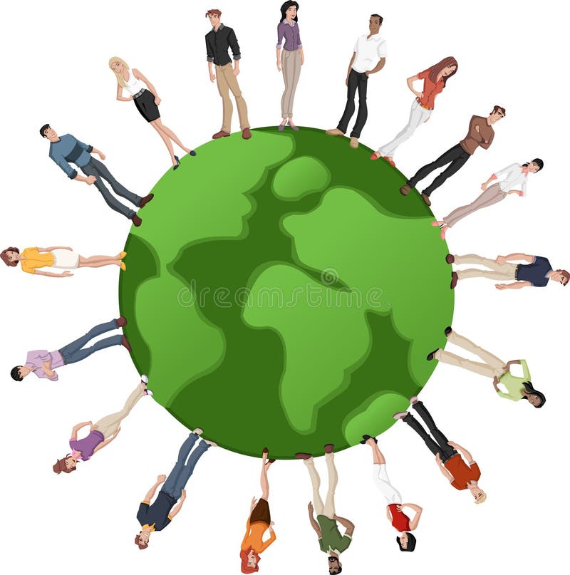 Earth globe with people stock vector. Illustration of nature - 21155790