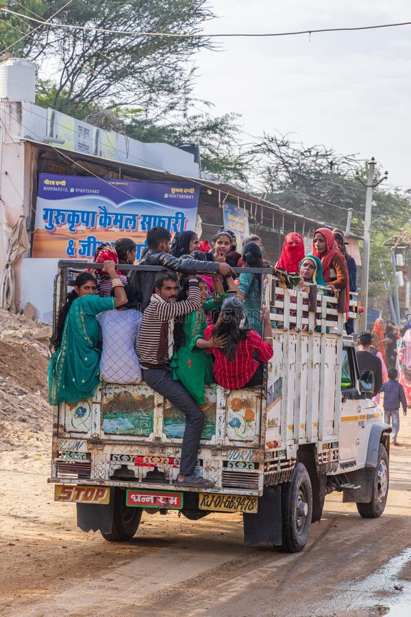 People Packed into a Truck in Pushkar Editorial Photo - Image of city ...