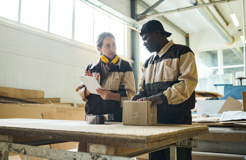 People Packing Goods for Transportation Stock Image - Image of ...