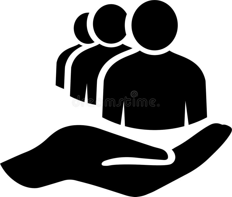 People in the Palm of Your Hand Icon As a Social Support Concept Stock ...