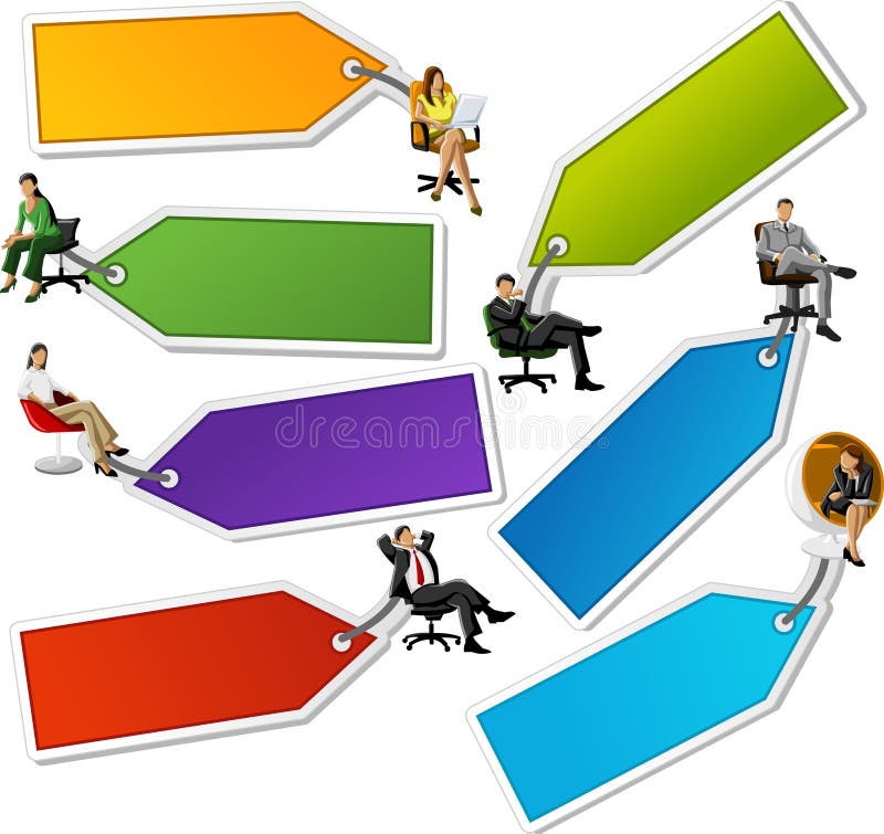 People and Paper Labels / Tags. Stock Vector - Illustration of colorful ...