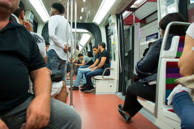People in Paris subway. editorial image. Image of city - 64677770