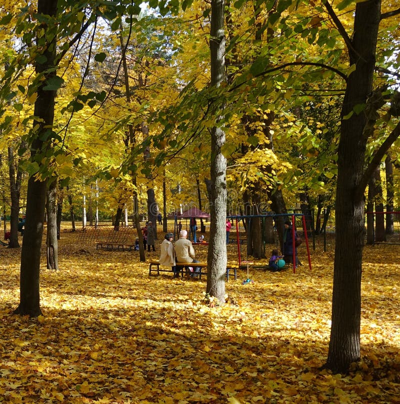 People in the Park in Autumn Editorial Stock Photo - Image of walk ...
