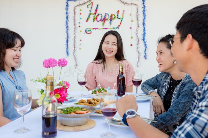 People in party stock photo. Image of thai, eating, women - 85588638