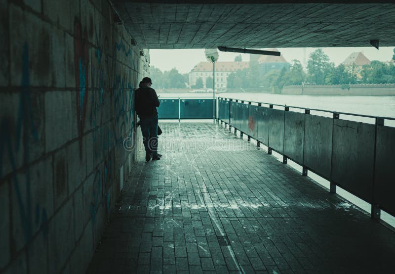 People in the Passage Under the Bridge Editorial Photo - Image of ...