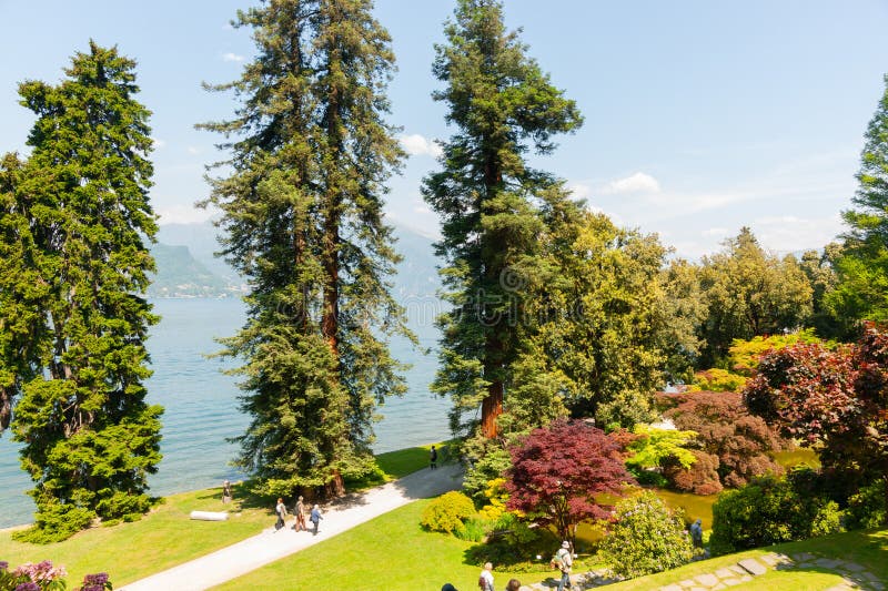 People on Paths through Gardens on Lake Edge Editorial Stock Photo ...