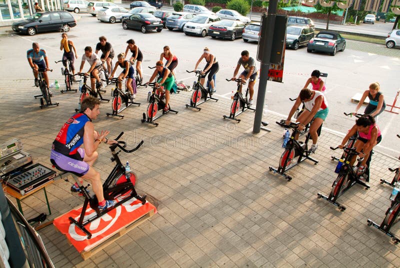 People Pedaling during a Spinning Class Editorial Image - Image of ...