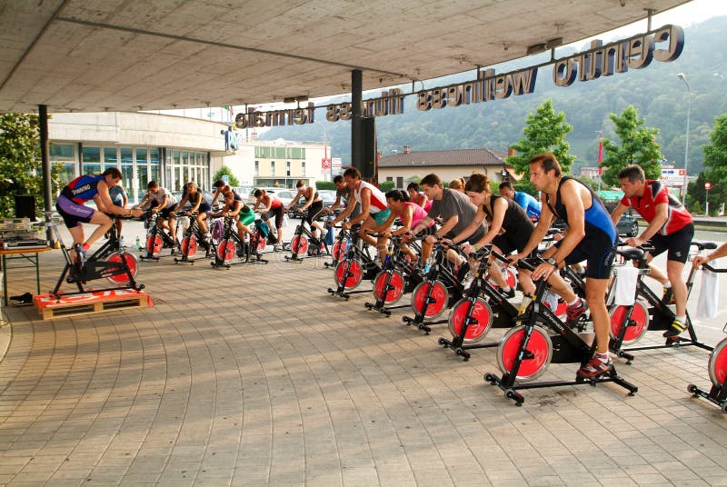 People Pedaling during a Spinning Class Editorial Photography - Image ...