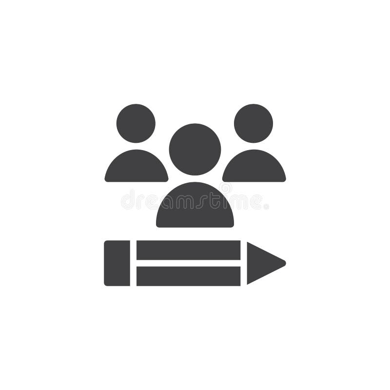 People and pen vector icon stock vector. Illustration of vector - 130732703