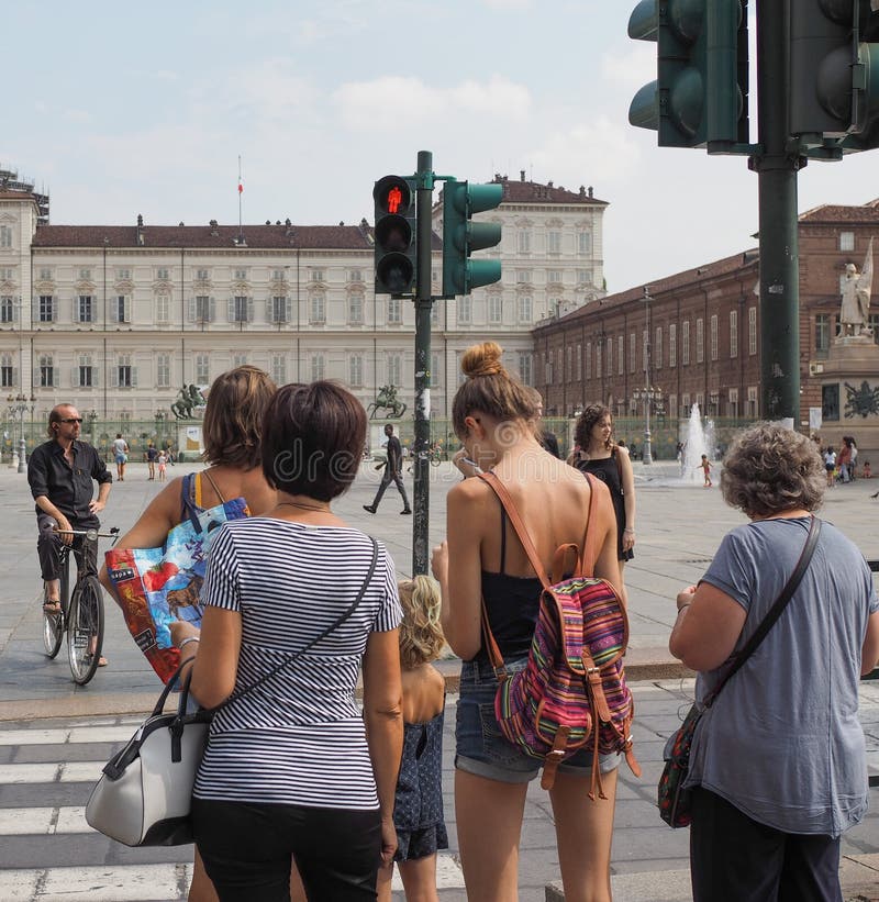People in Piazza Castello Square in Turin Editorial Image - Image of ...