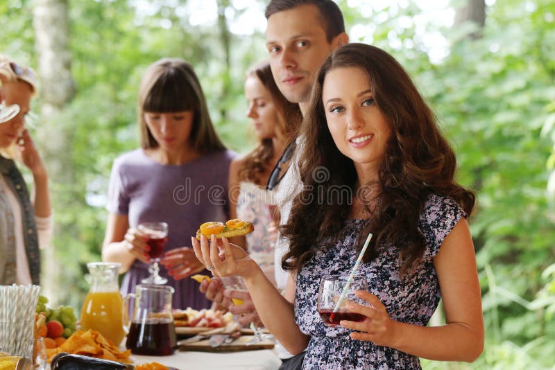 People on the picnic stock image. Image of fruits, nature - 59468367