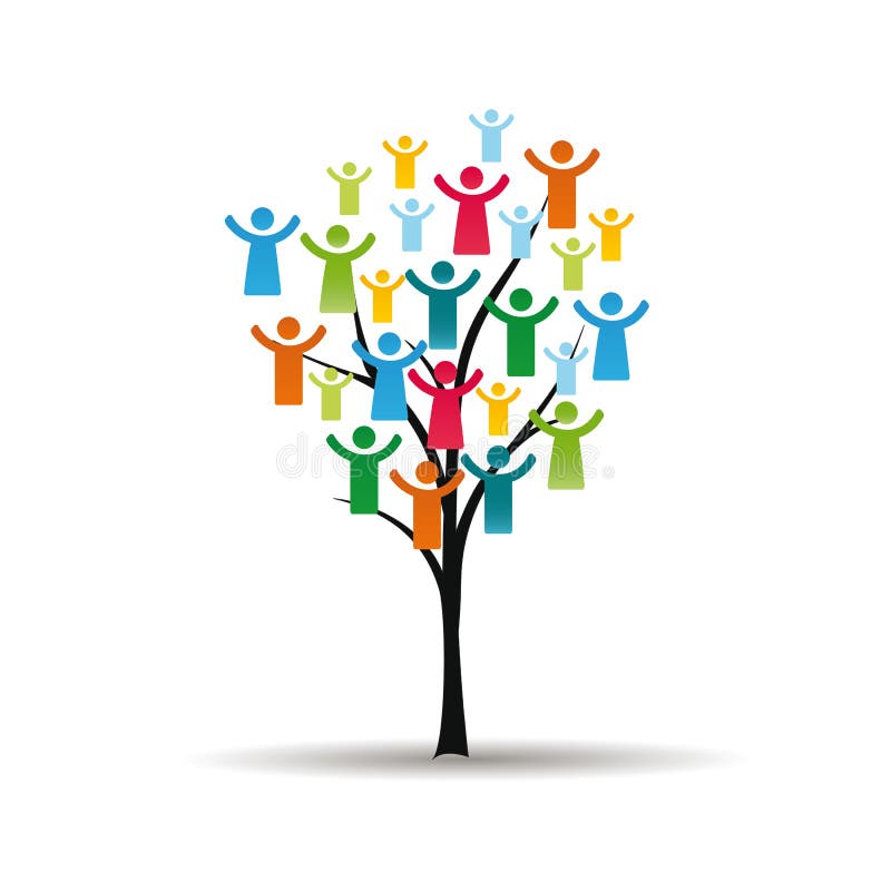 Abstract Colorful Family Tree Stock Vector - Illustration of binary ...