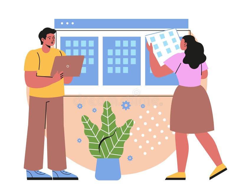 People Plan Schedules Concept Stock Vector - Illustration of ...