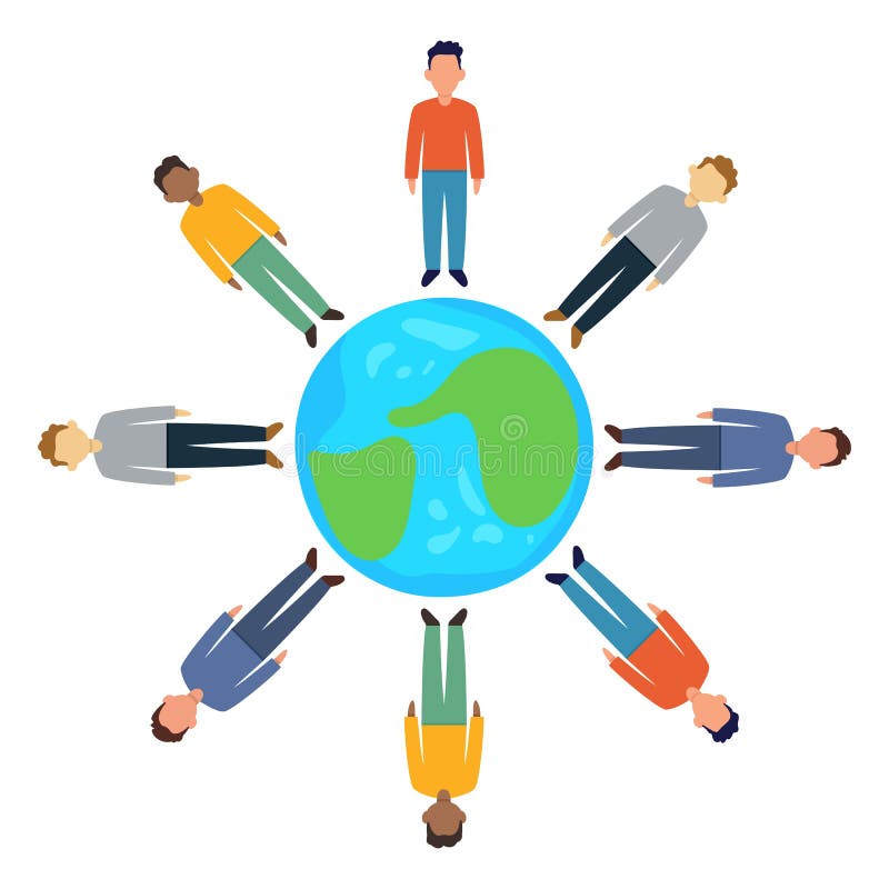 People on Planet Earth. Illustration Vector Isolated Stock Vector ...