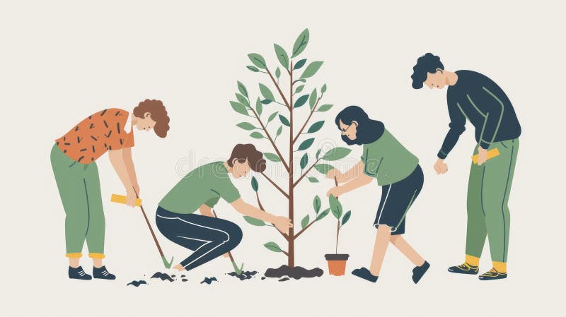People Planting a Tree Together To Show Unity and Care for the ...