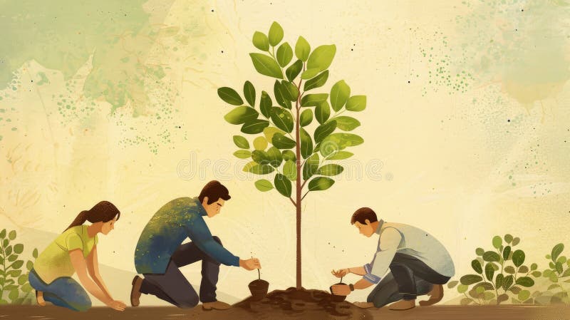 People Planting a Tree Together To Show Unity and Care for the ...