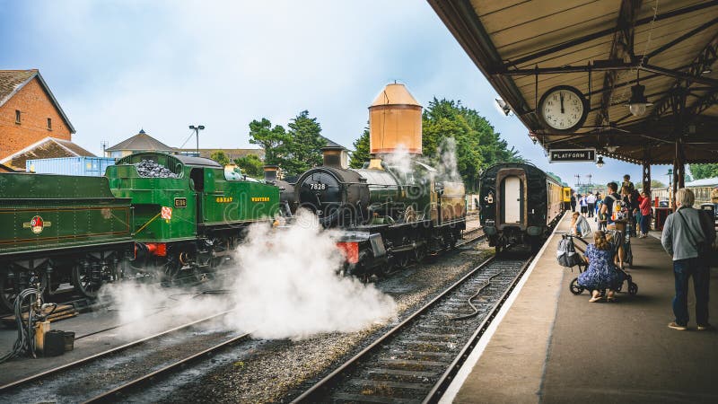 People on the Platform at Minehead West Somerset Steam Railway Train ...