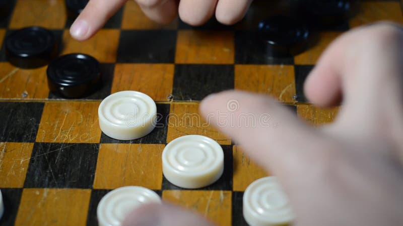 People Play Checkers on a Chessboard Stock Footage - Video of hobby ...