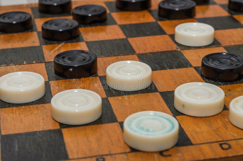 People Play Checkers on a Chessboard Stock Image - Image of pieces ...