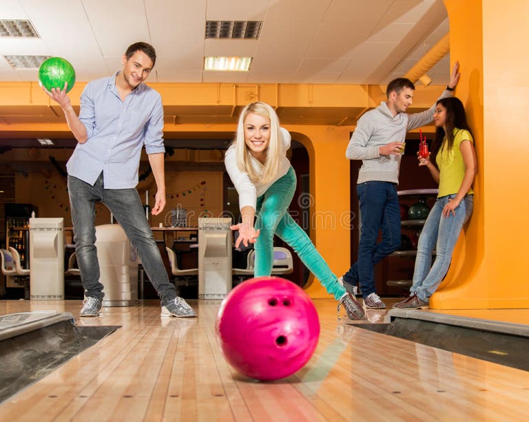 People playing bowling stock photo. Image of group, competition - 38475334