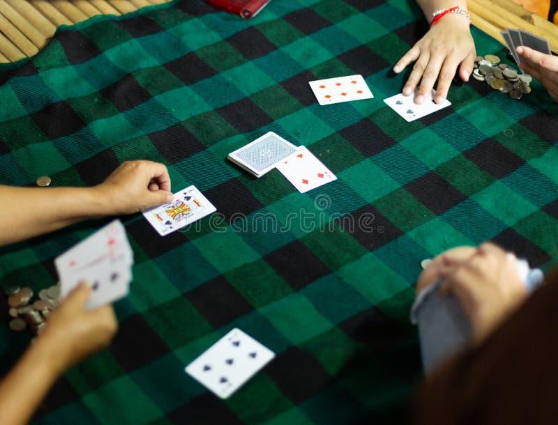People Playing Card and Paying Coin Stock Photo - Image of currency ...