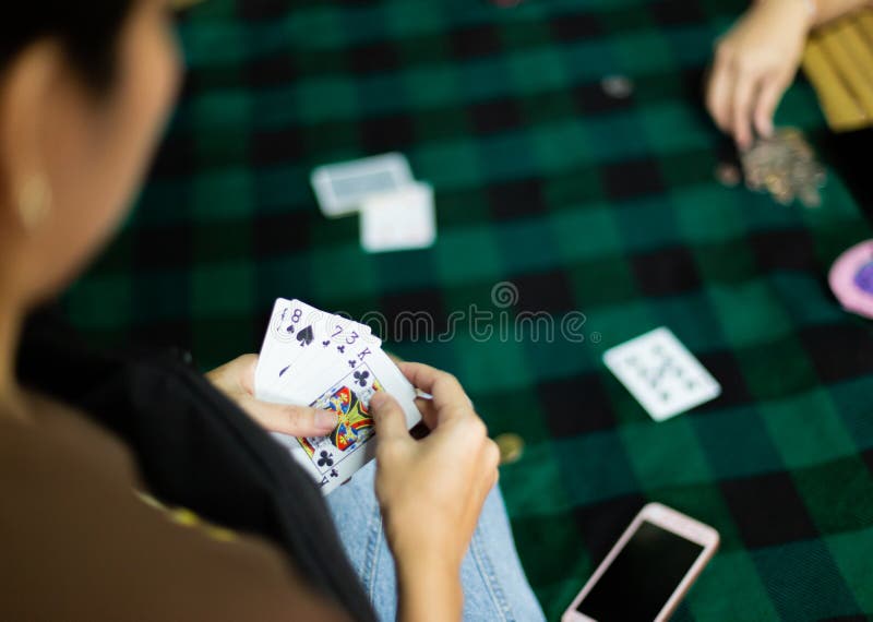 People Playing Card and Paying Coin Stock Image - Image of coin, card ...