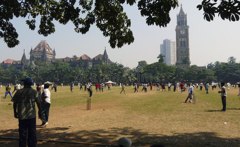 People Playing Cricket at the Oval Maiden, Mumbai, India Editorial ...