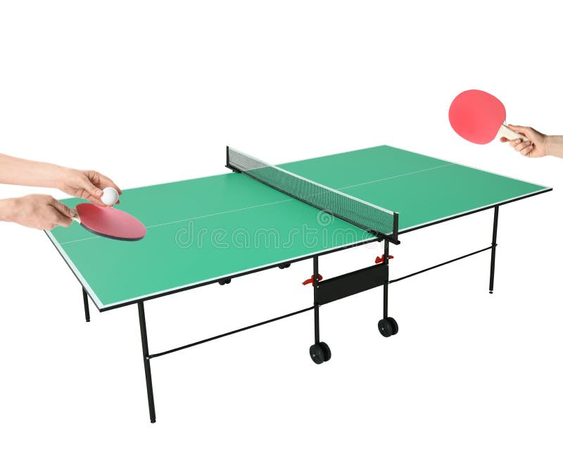 People Playing Ping Pong on White Background Stock Photo - Image of ...