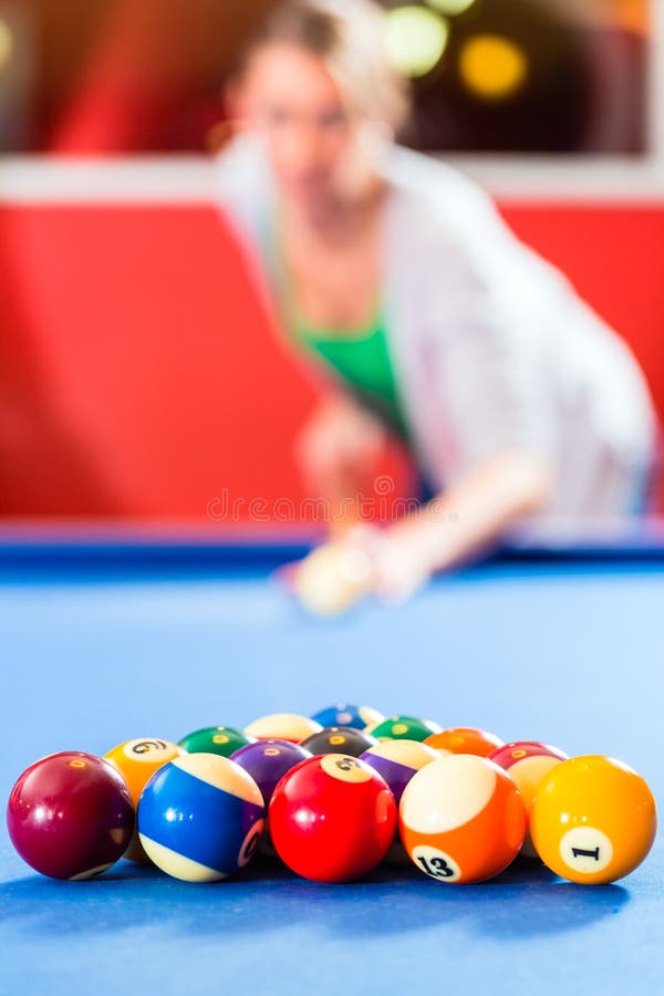 People Playing Pool Billiard Game Stock Image - Image of smiling, game ...
