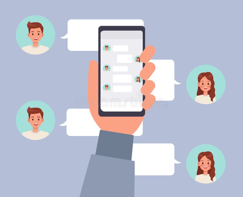 People Playing Smartphone Character Vector Design No8 Stock Vector ...