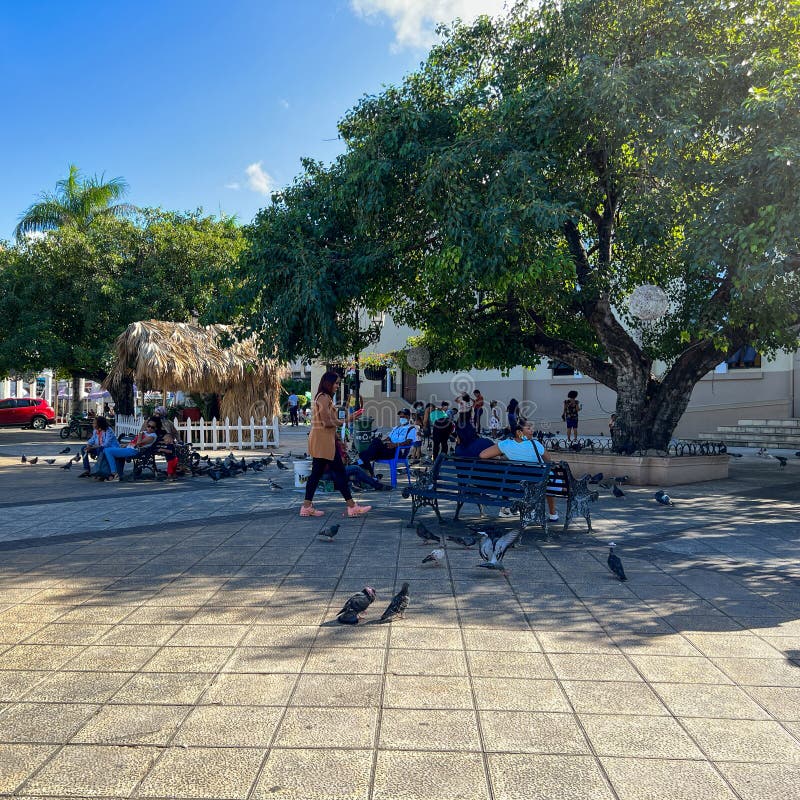 People Playing and Socializing on the Main Downtown Square in Puerto ...