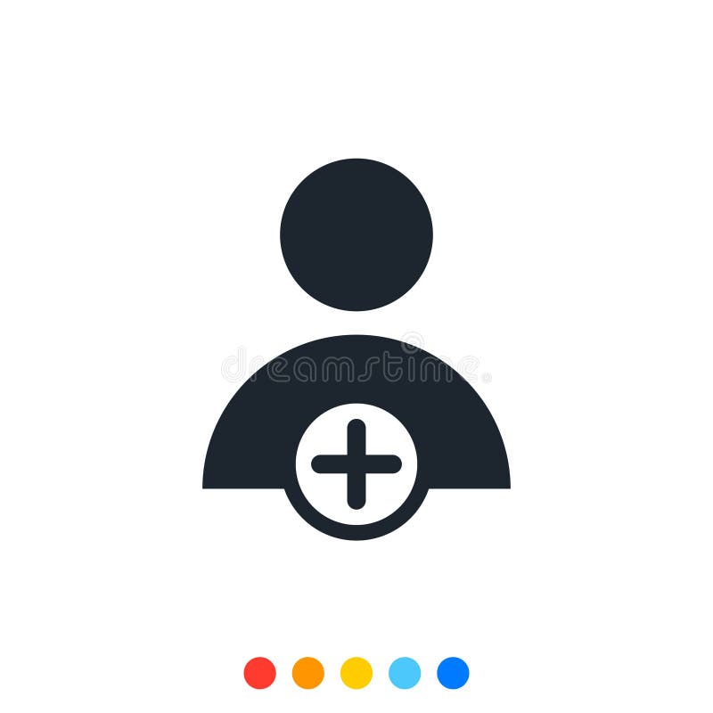People and Plus Symbol Icon Stock Vector - Illustration of contact ...