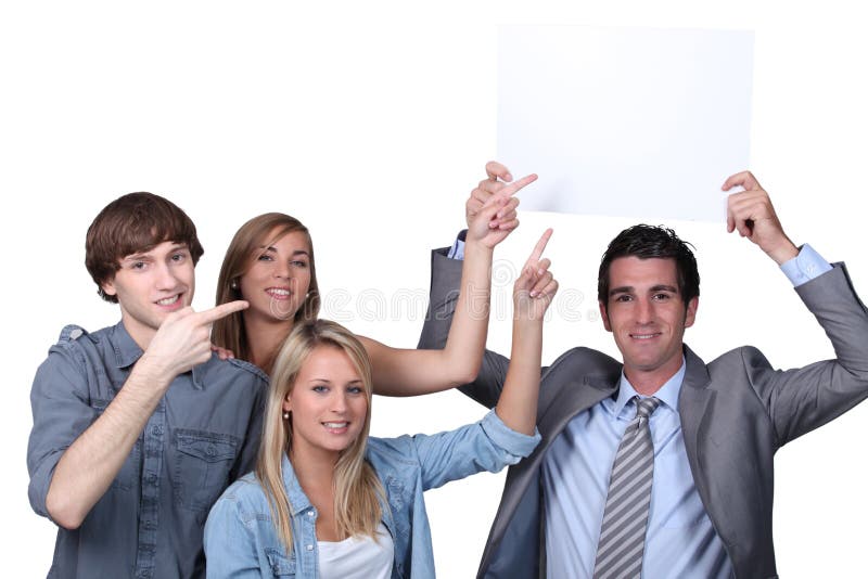 People pointing at sign stock photo. Image of landscape - 33283026